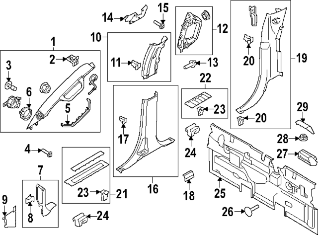 Genuine OEM Ford Part - Cowl Kick Panel PC3Z-1002345-AB | Genuine OEM ...