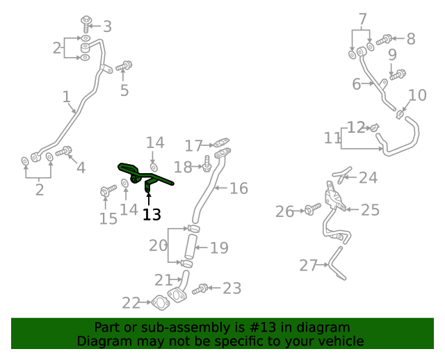 PY8V-13-540 - Turbocharger Coolant Line - 2018-2023 Mazda | Mazda Swag