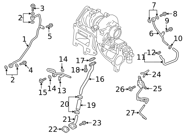 2018-2024 Mazda Turbocharger Coolant Line PY8V-13-530A ...