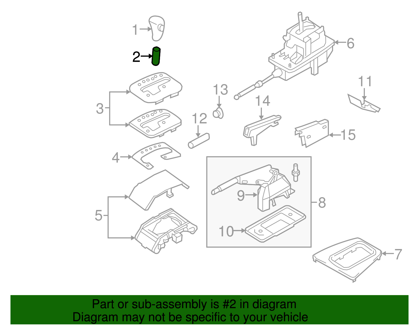 8E0-713-169-D-3Q7 - Automatic Transmission Shift Lever Knob Sleeve 2007 ...
