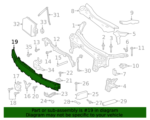 213-620-17-00 - Bumper Impact Bar 2016-2023 Mercedes-Benz ...