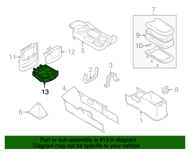 Hyundai - 84640-26100-TI - Cup Holder - 2002-2003 Hyundai Santa Fe ...