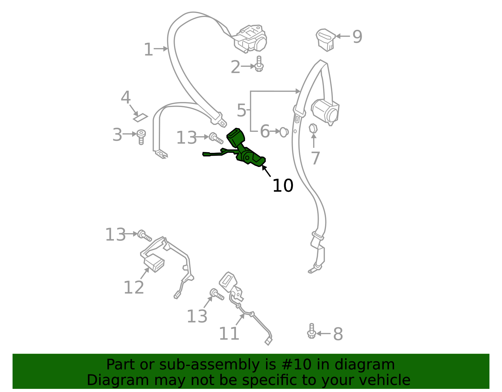 2019-2024 Audi Q3 Buckle 5NA-857-754-B-MNB | Audi USA Parts