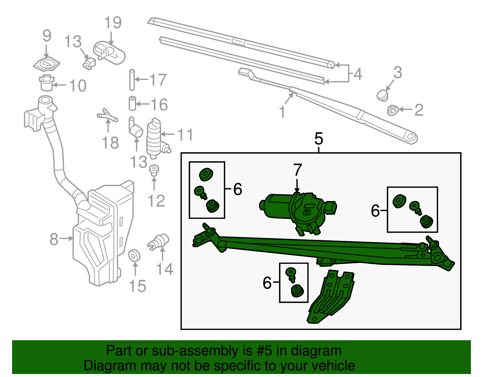 2018-2025 Volkswagen Wiper Linkage 3cn955023a | Retail Performance Auto ...