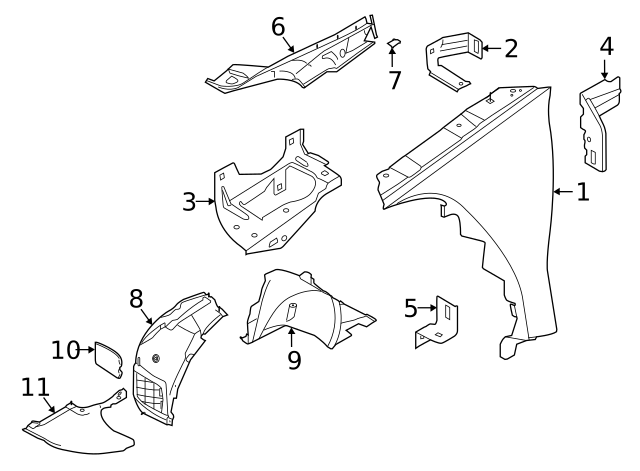Genuine BMW 51-71-7-441-901 | Rear Fender Liner | FREE Shipping on Most ...