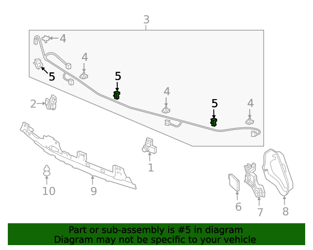 2009-2021 Acura Clip, Harness Band (140.3MM) (Black) 91549-TA0-003 ...