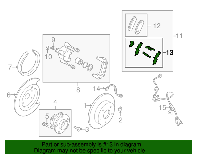 L2Y7-26-49Z - Disc Brake Anti-Rattle Clip Set 2011-2015 Mazda ...