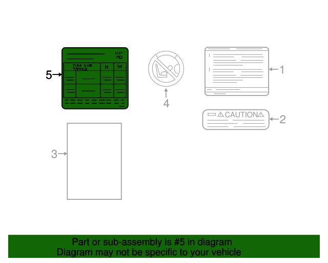 2015-2021 Nissan NV200 Tire Info Label 99090-4AJ0A | Temecula Nissan Parts