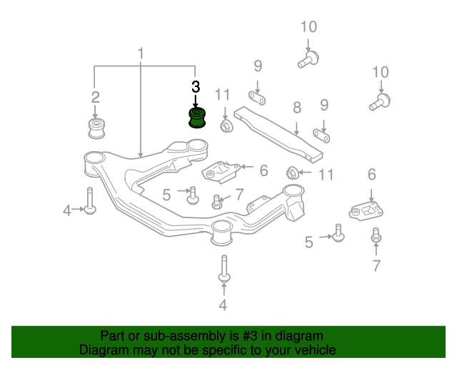 4E0-399-419 - Suspension Crossmember Insulator 2004-2010 Audi A8 ...