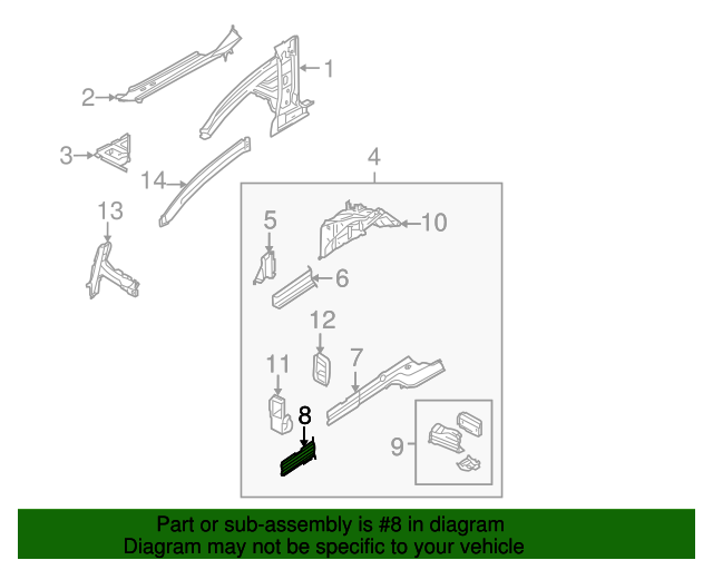 Porsche OEM Rail Reinforcement Part# 955-501-907-01-GRV | OEM Vehicle Parts