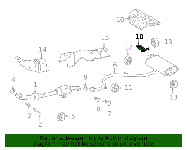 2019-2021 Toyota Corolla Muffler & Pipe Support Bracket 17576-F2010 ...