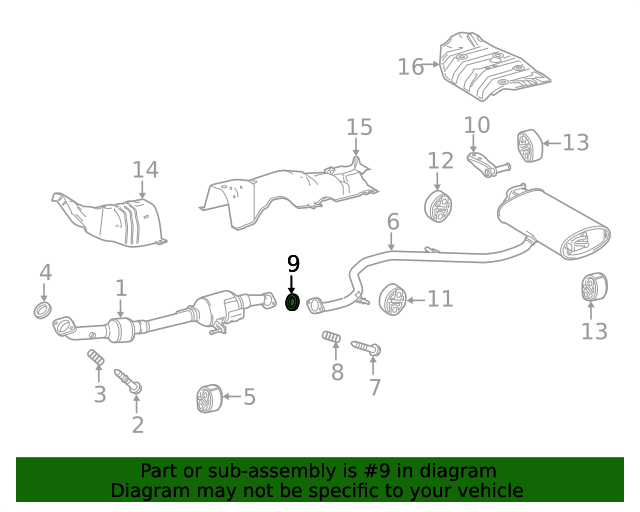 17451-F2010 - Exhaust Pipe Gasket, No. 2 - 2007-2023 Toyota | OEM ...