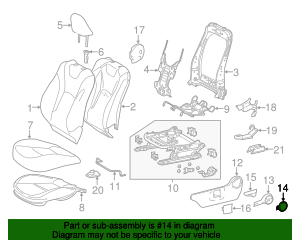 72551-0R020-C0 - Recline Handle Hole Cover - 2016-2023 Toyota ...