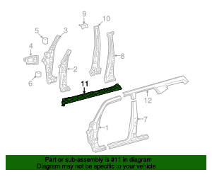 2010-2023 Toyota 4Runner Rocker Reinforced 61401-35900 | OEM Parts Online