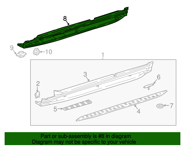 2016-2023 Mercedes-Benz Rocker Panel Molding Reinforcement 253-690-02 ...