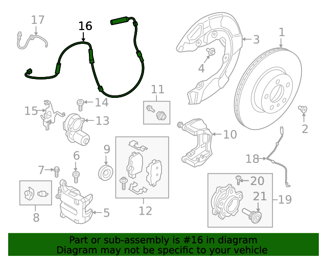 34356870354 - 2019-2022 BMW Disc Brake Pad Wear Sensor (34-35-6-870-354 ...