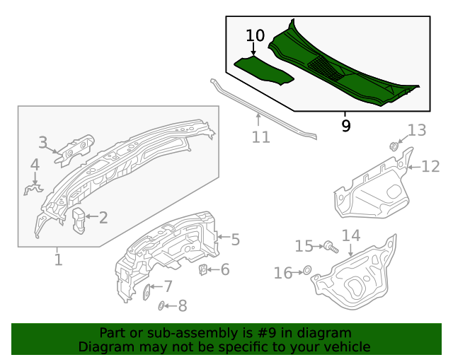 4K1-819-401-9B9 - Cowl Cover 2019-2023 Audi | Audi OEM Parts