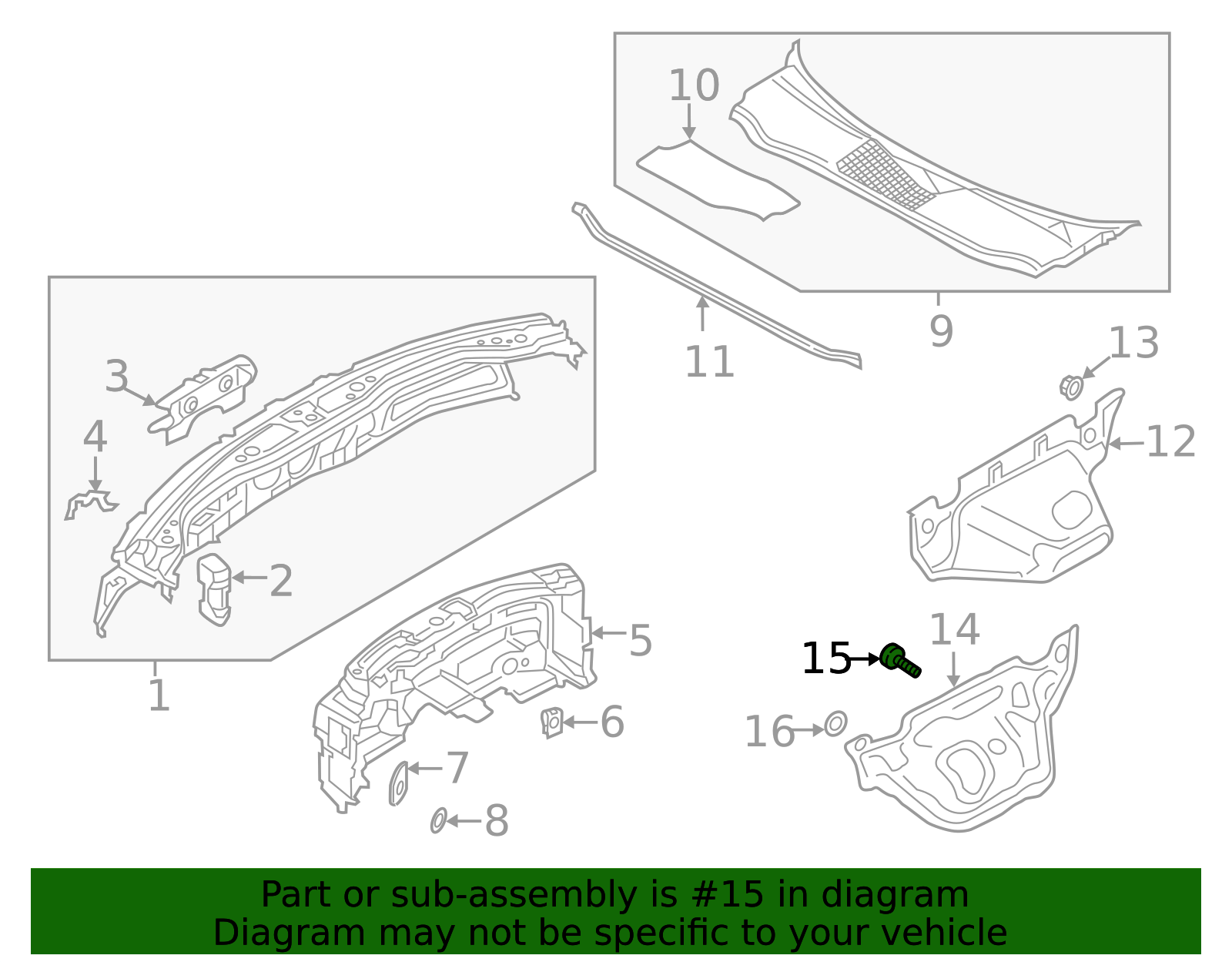 2008-2025 Audi Radiator Support Splash Shield Bolt N-911-407-01 | Audi ...