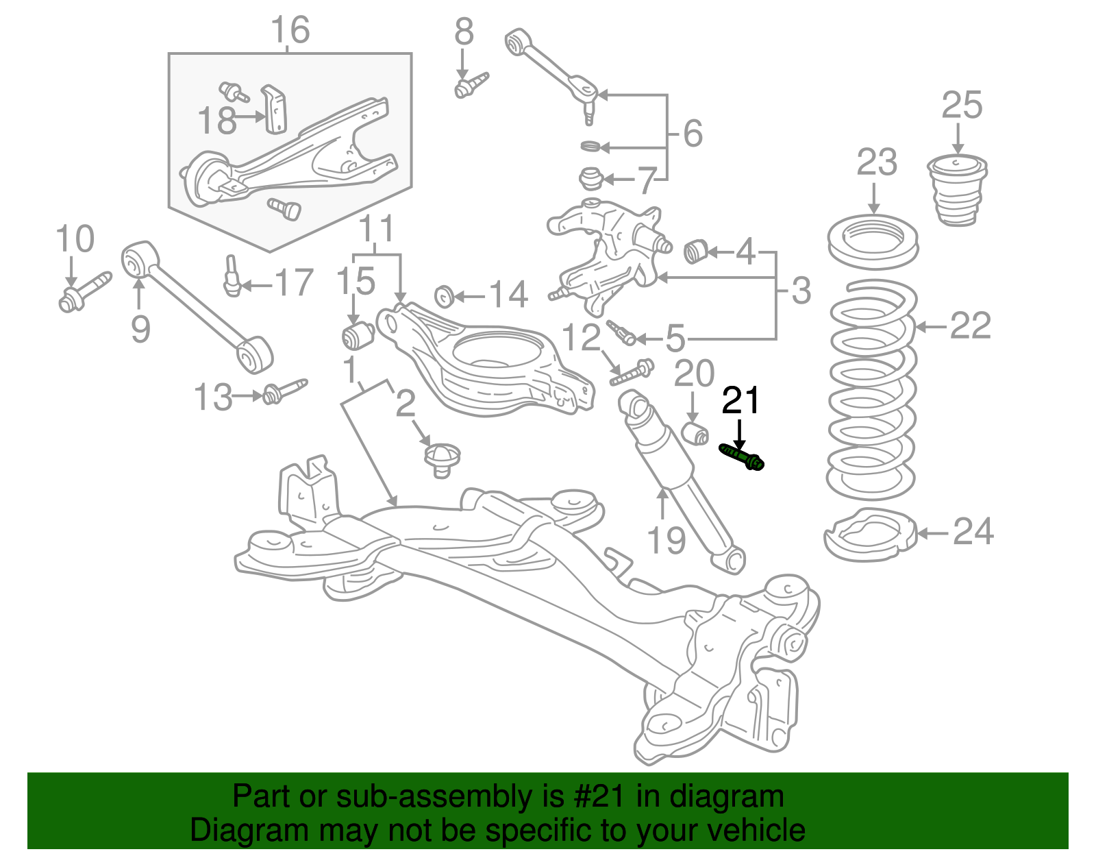 OEM 1999-2008 Honda Shock Bolt 90170-S0X-A00 | Honda Automotive Parts
