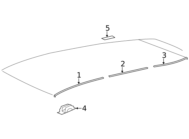 2020-2023 Toyota Highlander Drip Molding 75554-0E070 | Toyota Parts Center