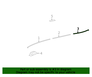 2020-2023 Toyota Highlander Drip Molding 75554-0E070 | Toyota Parts Center