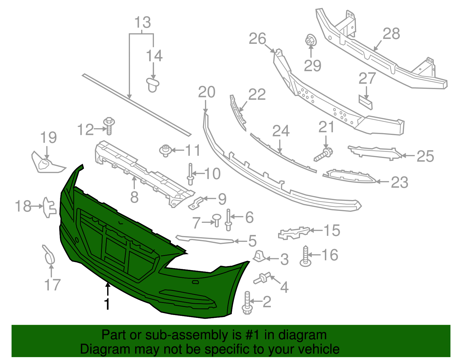 2015-2017 Hyundai Bumper Cover 86540-B1200 | Hyundai Direct OEM Parts