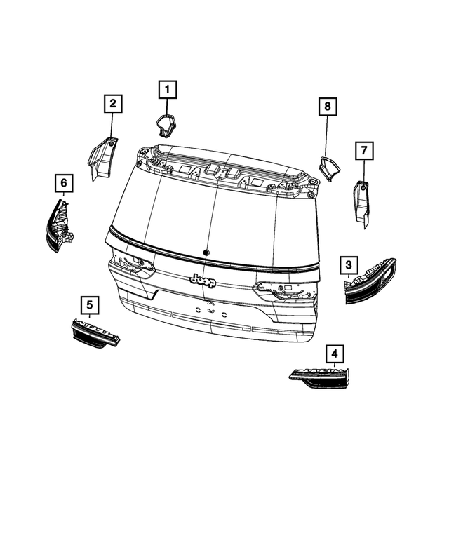 2022 Jeep Grand Cherokee Tail Lamp Close Out 68466583AA | My Mopar Parts
