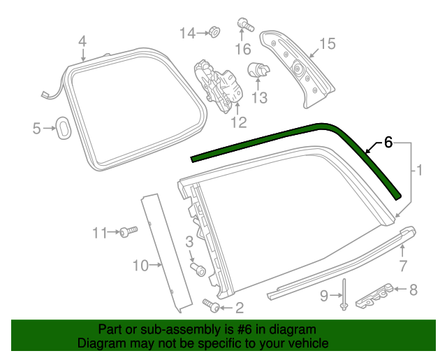 166-690-59-01 - Trim Strip Mercedes-Benz USA Parts
