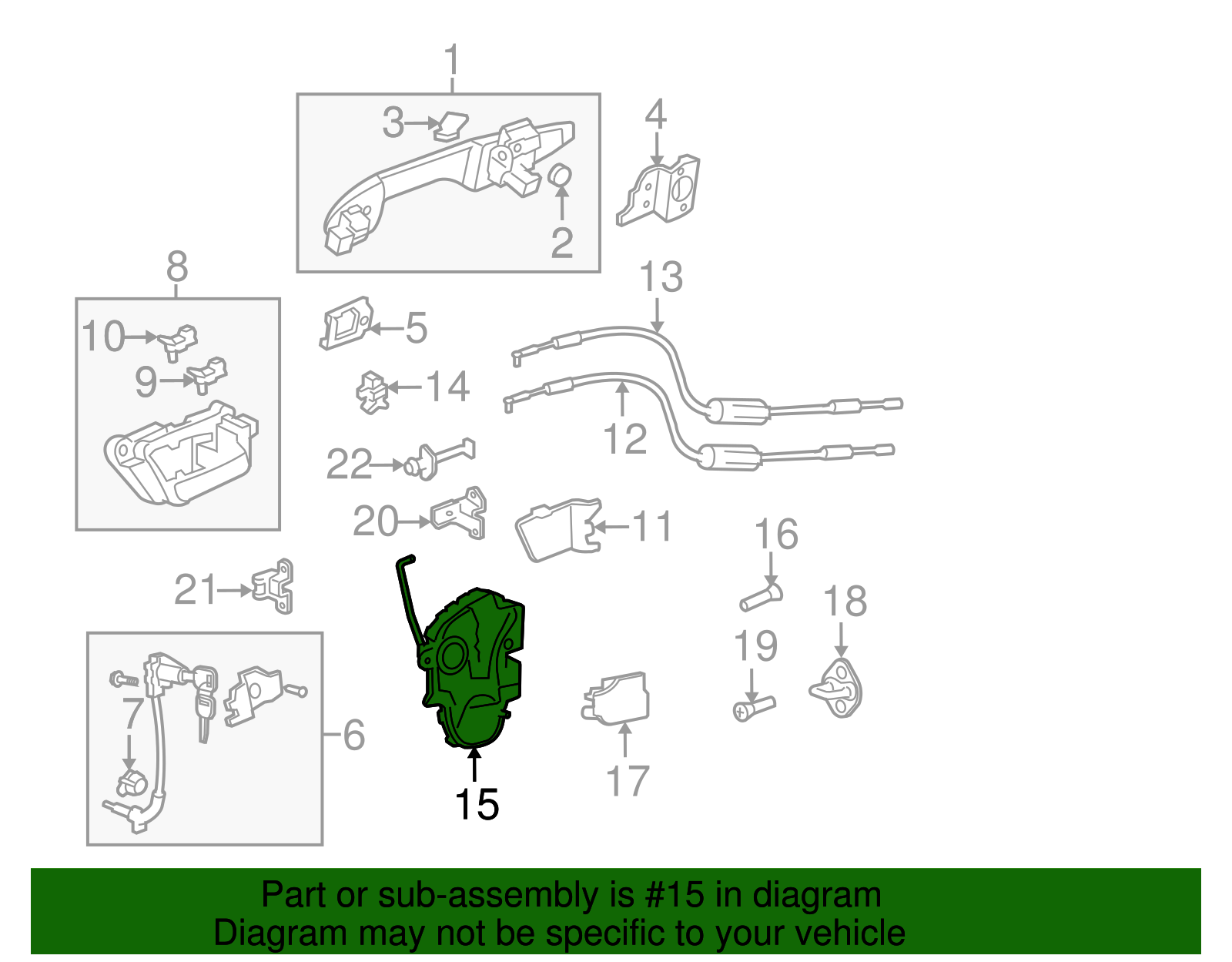 Genuine OEM Acura - Lock Assembly Part# 72150-STX-A13 | Acura Parts For ...