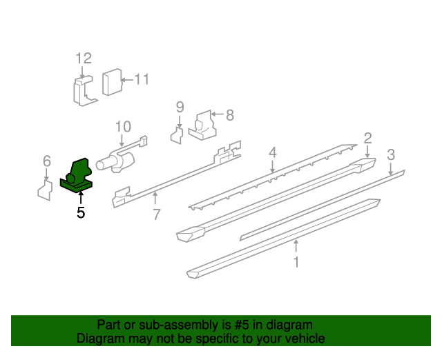 2007-2014 GM Passenger Side Assist Step Bracket 22778157 GM ...