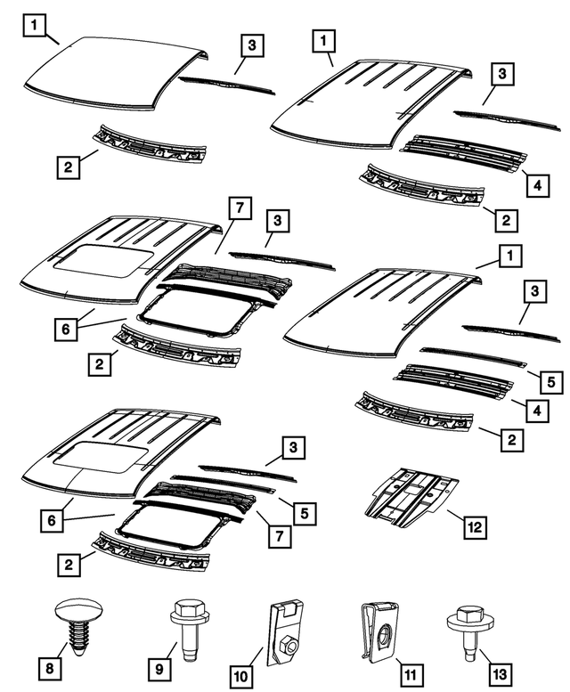 2009-2024 Mopar Roof Panel 55372208AB | Mopar eStore