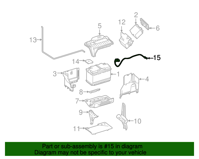166-542-00-18 - Negative Cable 2014-2015 Mercedes-Benz | Mercedes-Benz ...