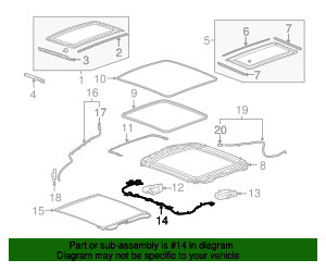 2010-2013 Buick LaCrosse Sunroof Wiring Harness 20812484 | TascaParts.com