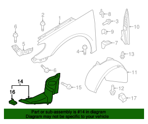 2013-2017 Volkswagen CC Front Extension 3C8-805-911-D | vwpartscenter