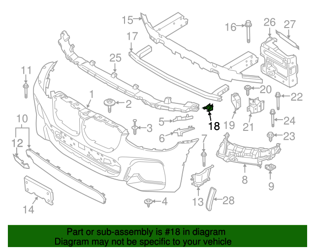51117469880 - 2018-2021 BMW Lower Reinforced Guide (51-11-7-469-880 ...