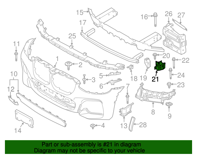 Genuine BMW 51-11-7-473-457 | Bumper Cover Support Rail Bracket | FREE ...