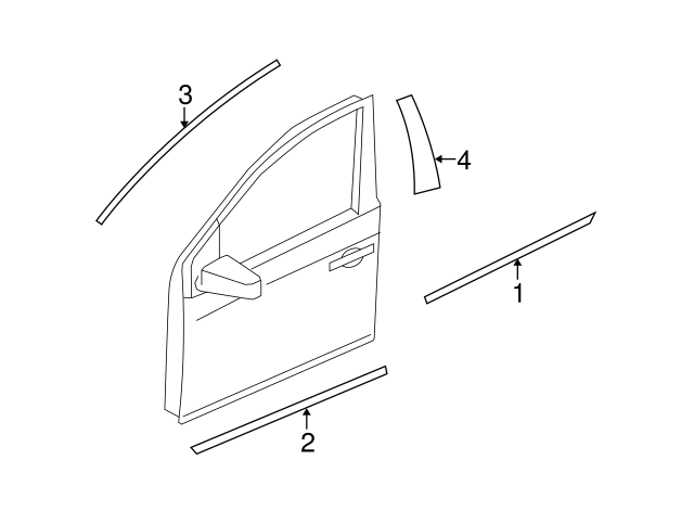 80820-1AA0A - Door Belt Molding 2009-2014 Nissan Murano ...