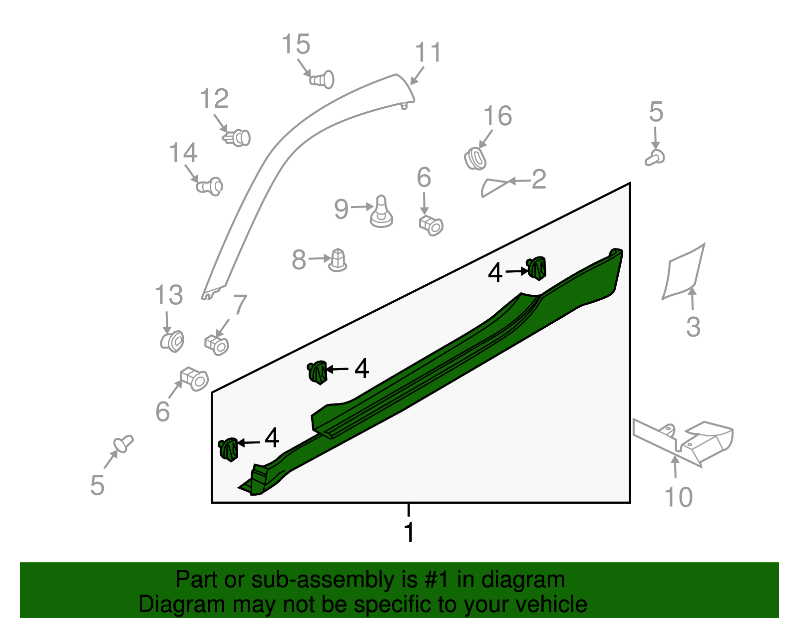 2003-2009 Nissan 350Z Rocker Molding 76851-CD025 | Nissan Parts Central