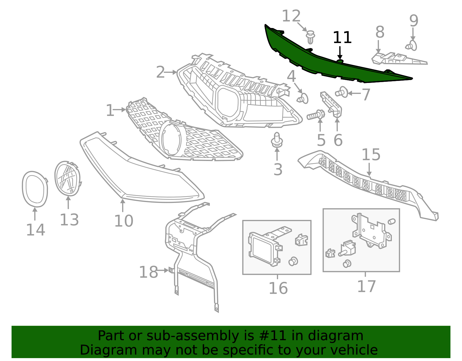 Genuine OEM Acura - Upper Molding Part# 71105-T3R-A00ZF | Acura Parts ...