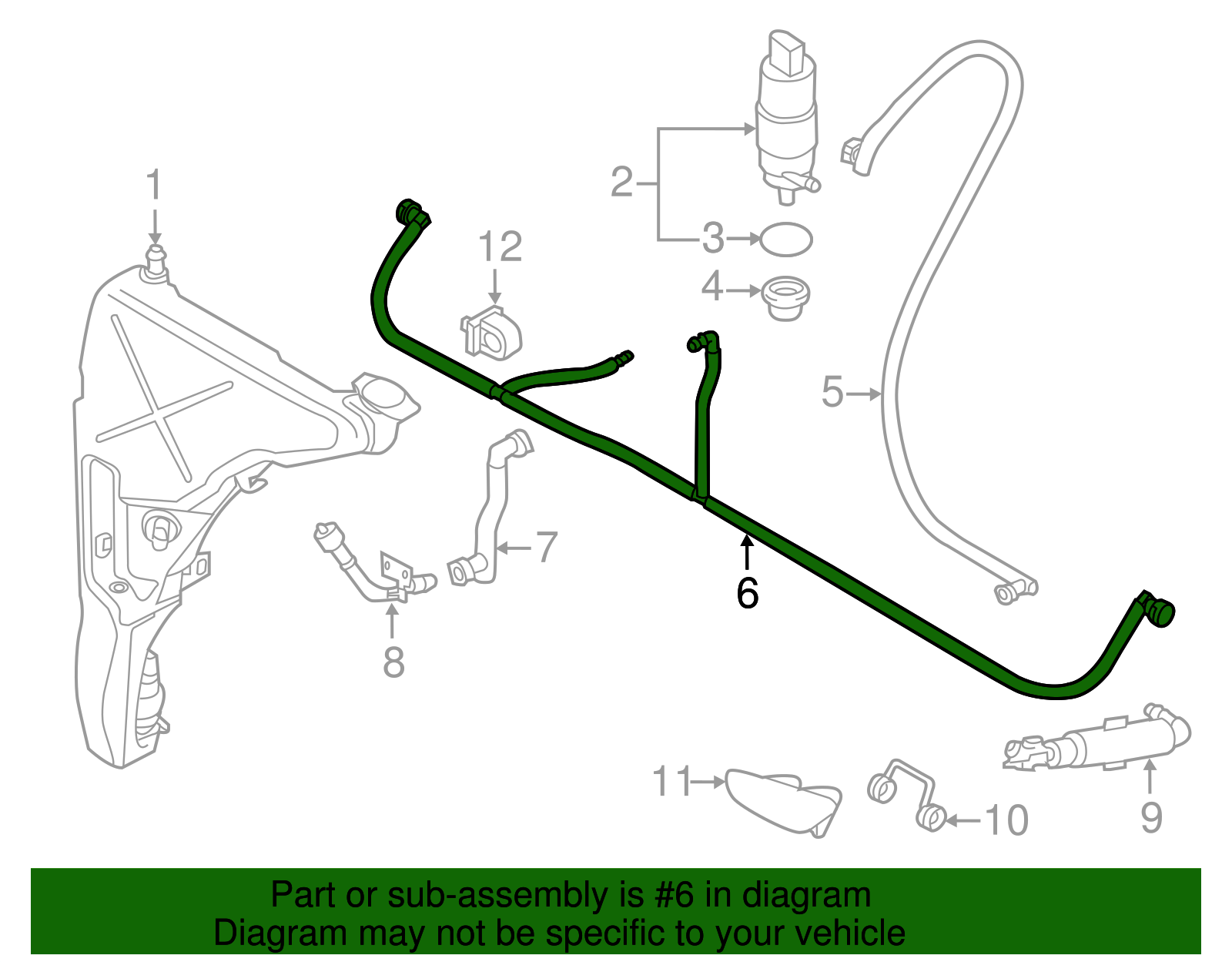 4H0-955-970-E - Washer Hose 2012-2014 Audi | Audi OEM Parts