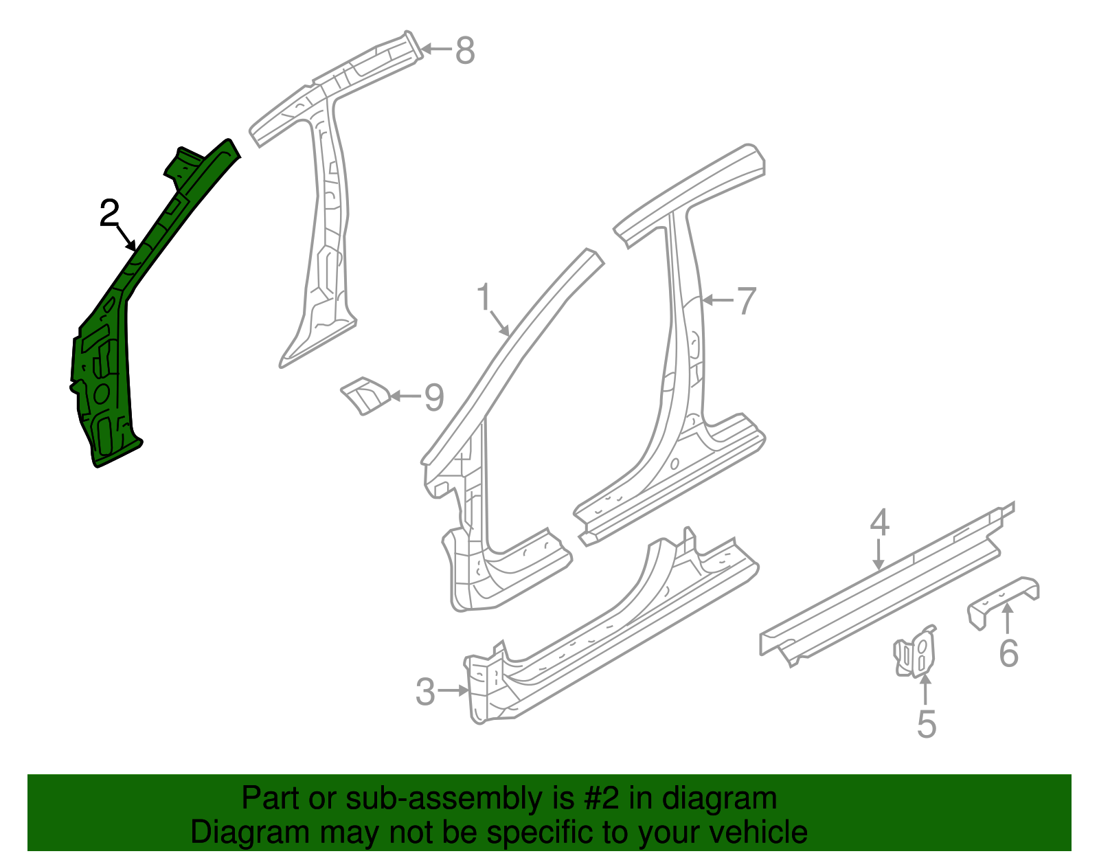 2016-2017 Hyundai Elantra GT Hinge Pillar 71110-A5A10 | Hyundai ...