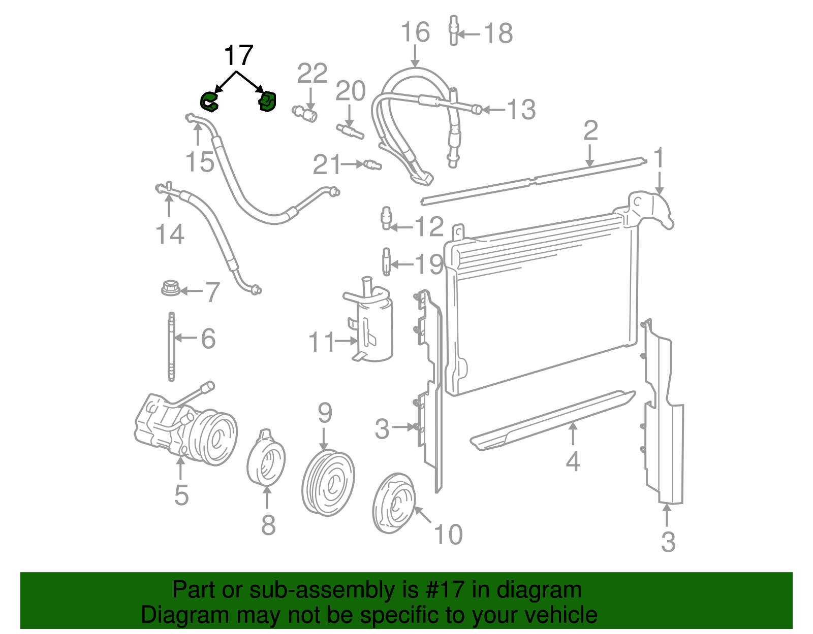 F8DZ-19E746-CA - AC Line Retainer 2003-2017 Ford | Ford Parts Direct