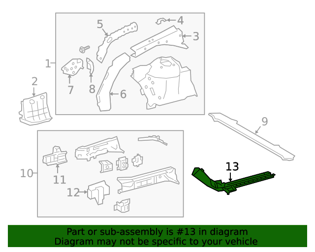 57016-06160 - Rear Rail - 2018-2021 Toyota | Boch Toyota South