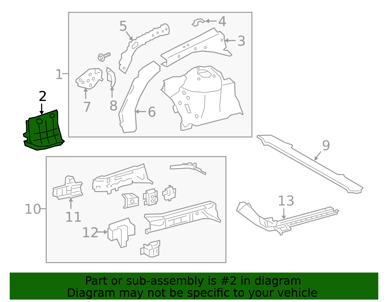 2018-2025 Toyota Side Shield 53736-06070 | Toyota Parts Center