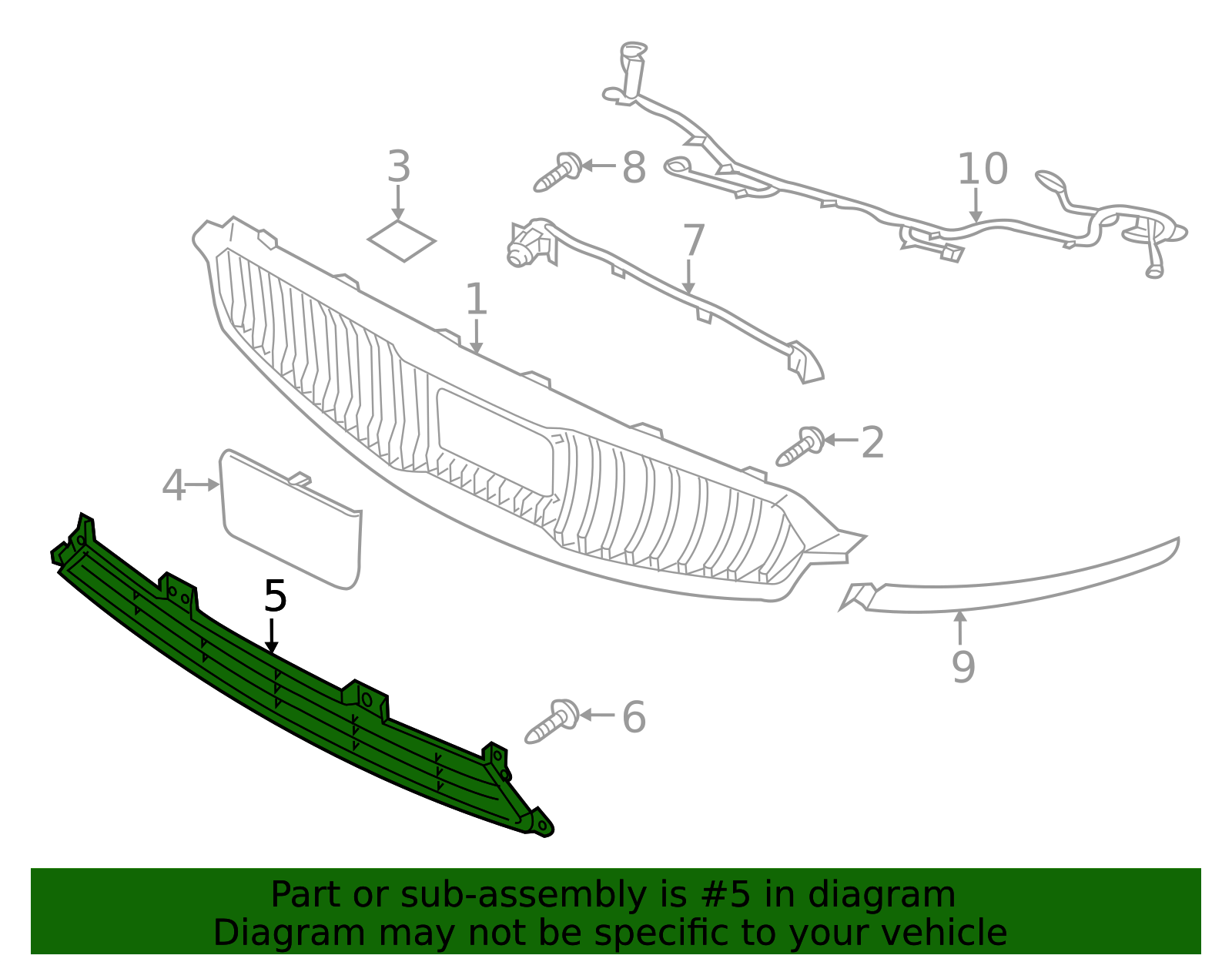 86560-F6000 - Lower Grille 2017-2019 Kia Cadenza | Kia.Parts Store