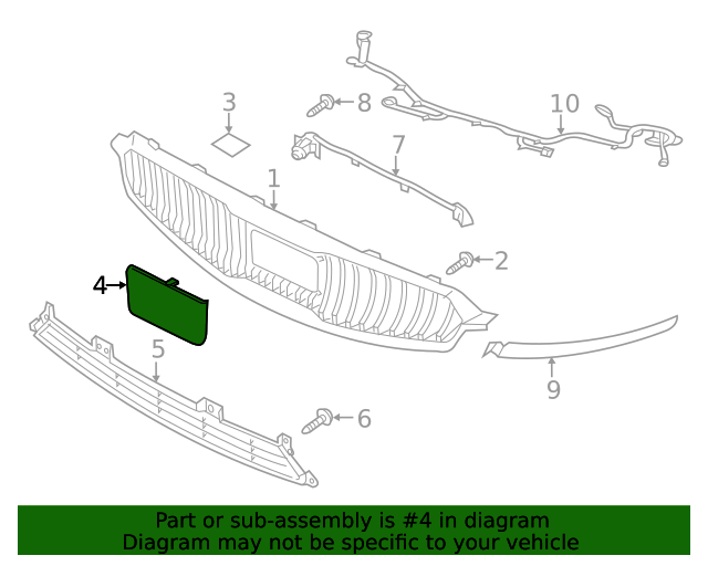 2017-2019 Kia Cadenza OEM NEW 2017-2019 Kia Cadenza Upper Grille Cover ...