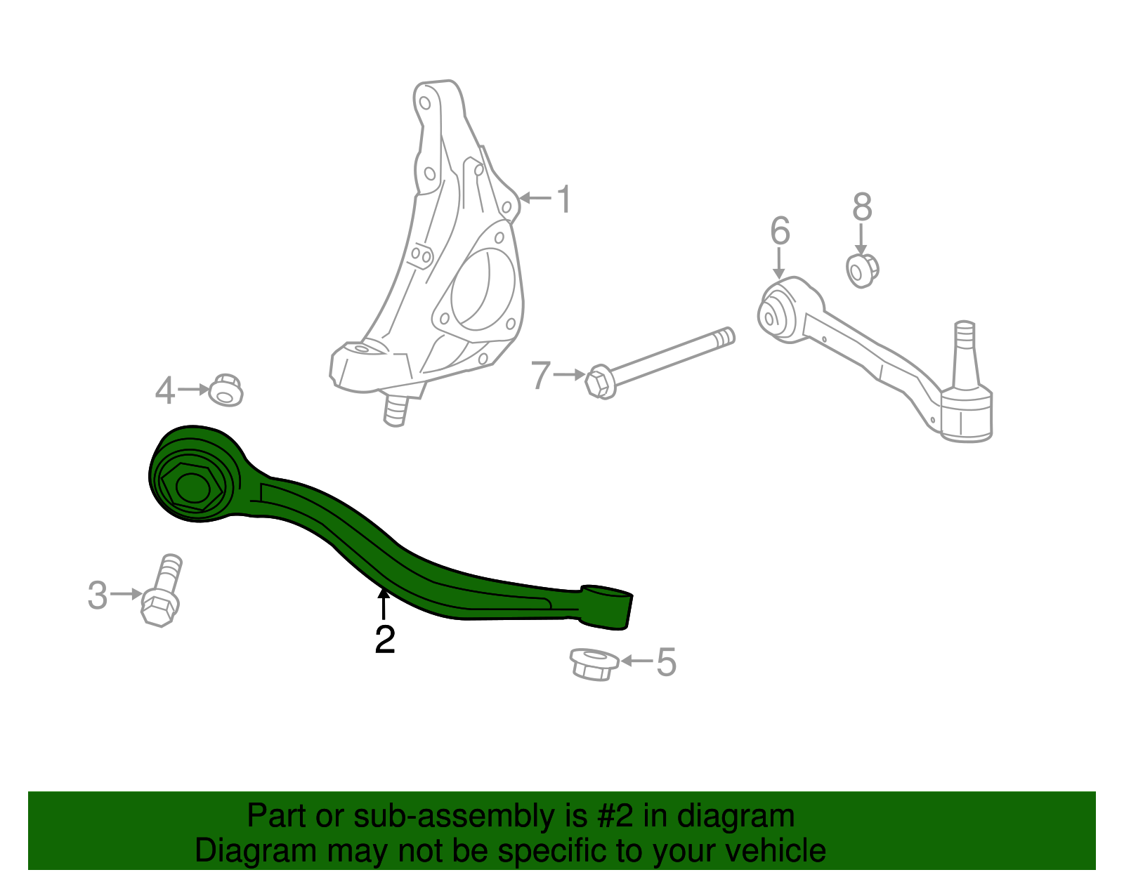 2013-2019 Cadillac ATS Front Passenger Side Front Lower Control Link ...