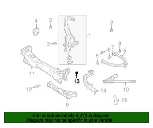 2003-2009 Nissan 350Z Suspension Cross-Member Nut 01223-00331 | Melloy ...