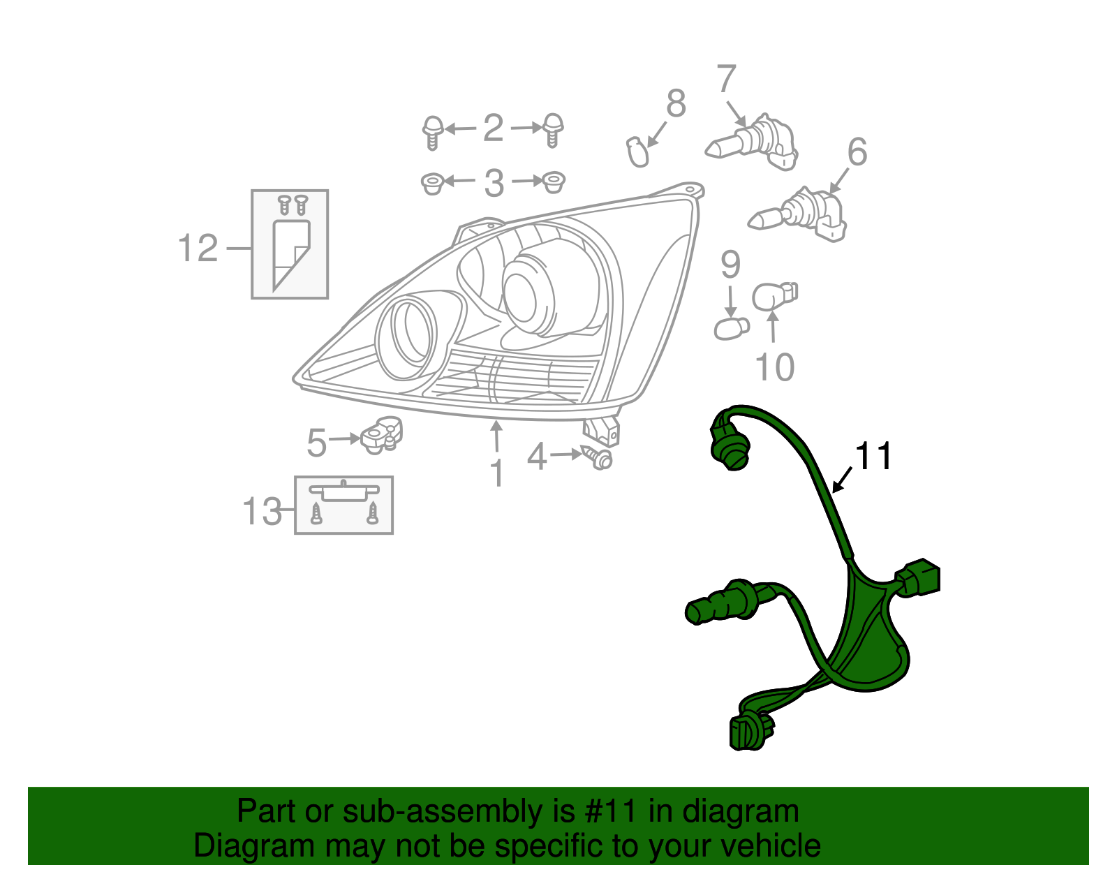 81125-6A240 - High-Quality Headlight Wiring Harness for 2003-2009 Lexus ...