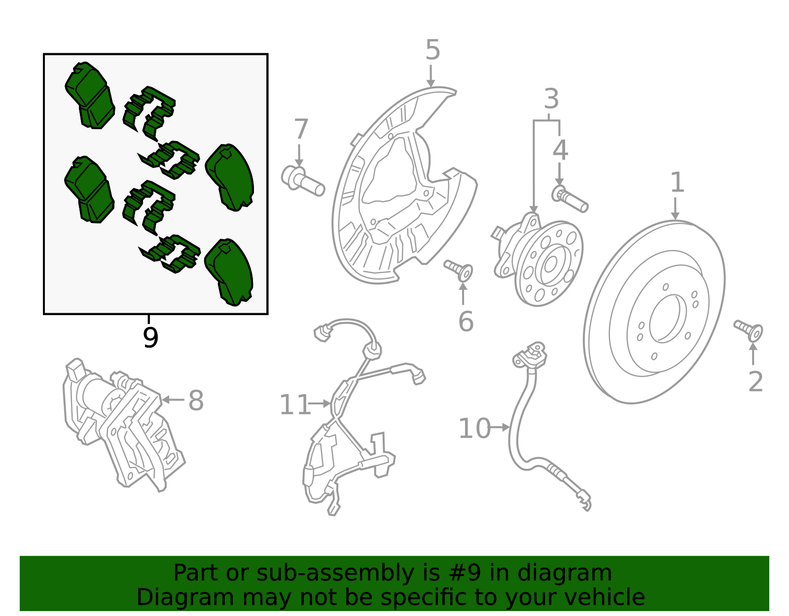 2019-2023 Hyundai Kona Electric Pad Kit Rear Disc Brake 58302-K4A05 ...